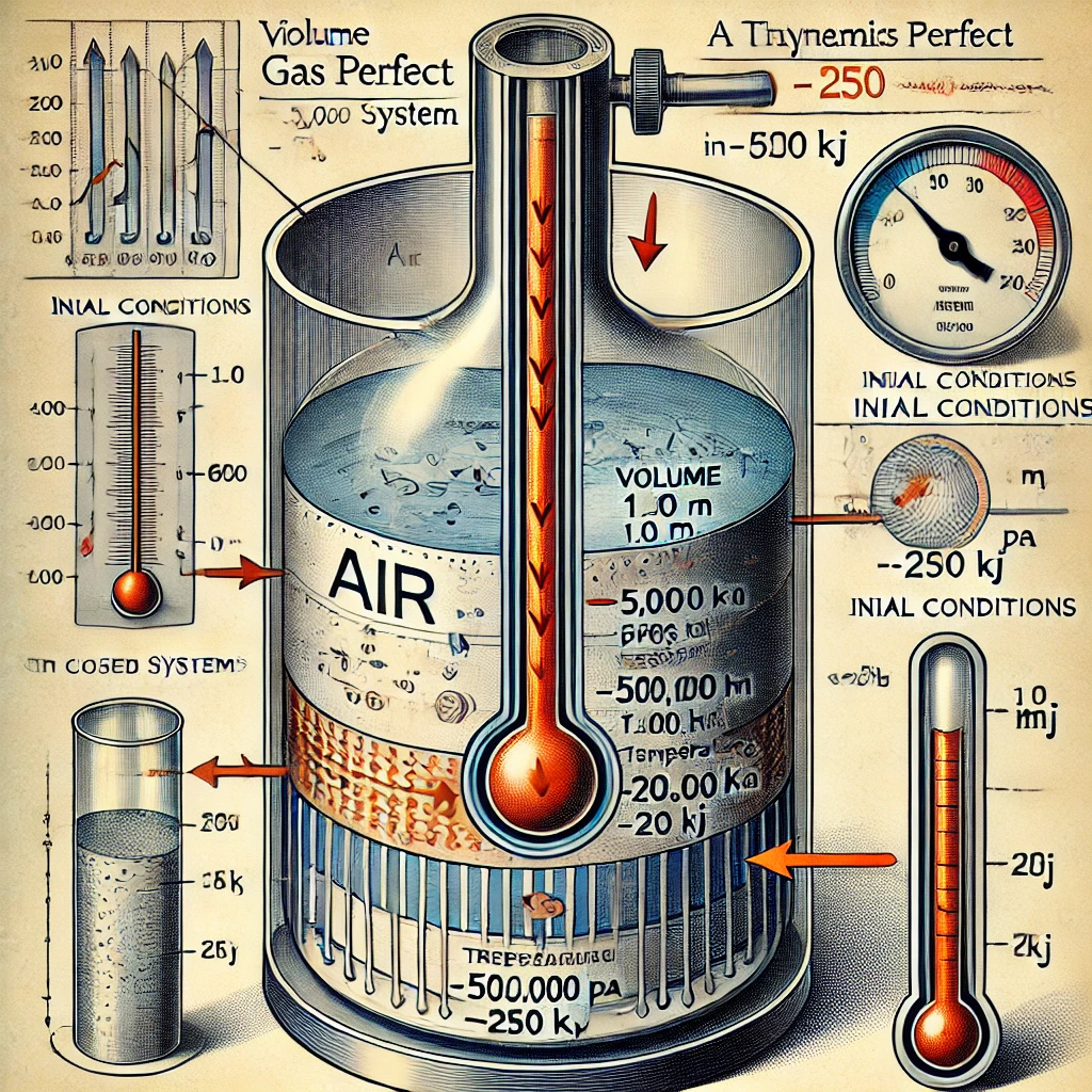 Transfert de Chaleur dans un Système Fermé - Exercice corrigé