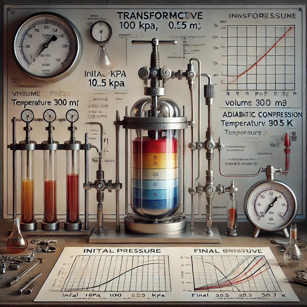 Compression Adiabatique d'un Gaz Parfait - Exercice corrigé